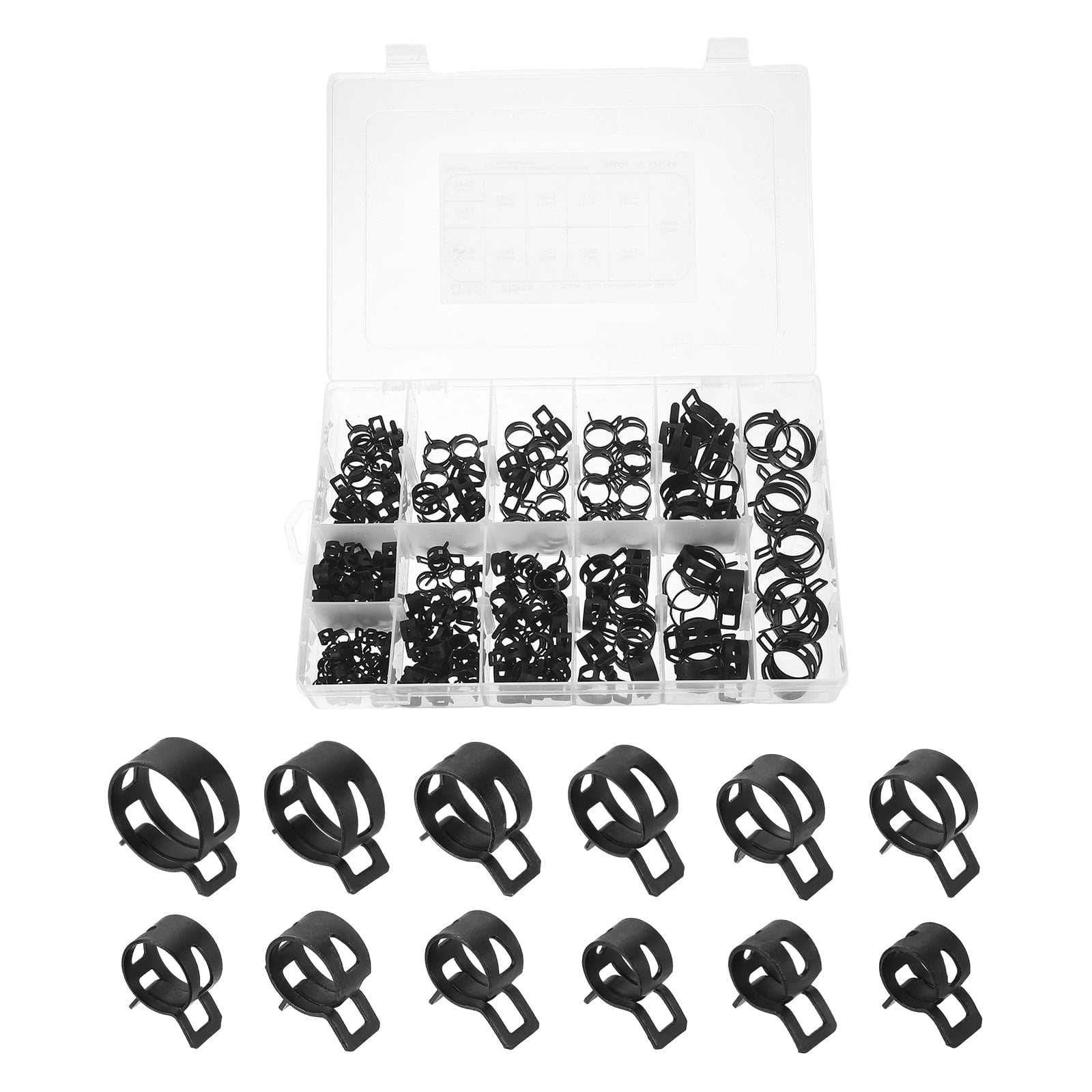 210pcs Spring Band Type Hose Clamps 7-25mm Silicone Vacuum Pipe Clip ...