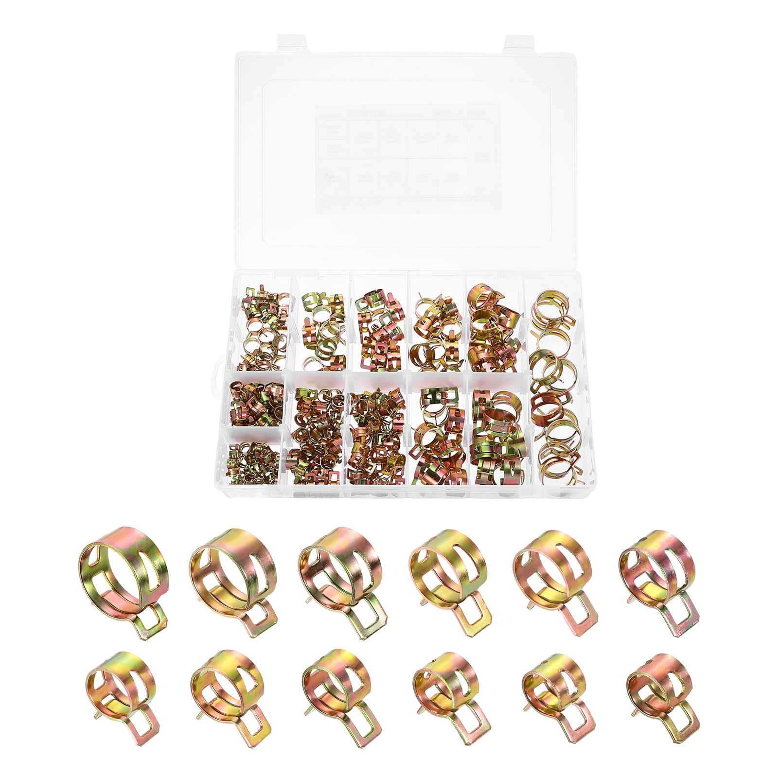 210pcs Spring Band Type Hose Clamps 7-25mm Silicone Vacuum Pipe Clip ...