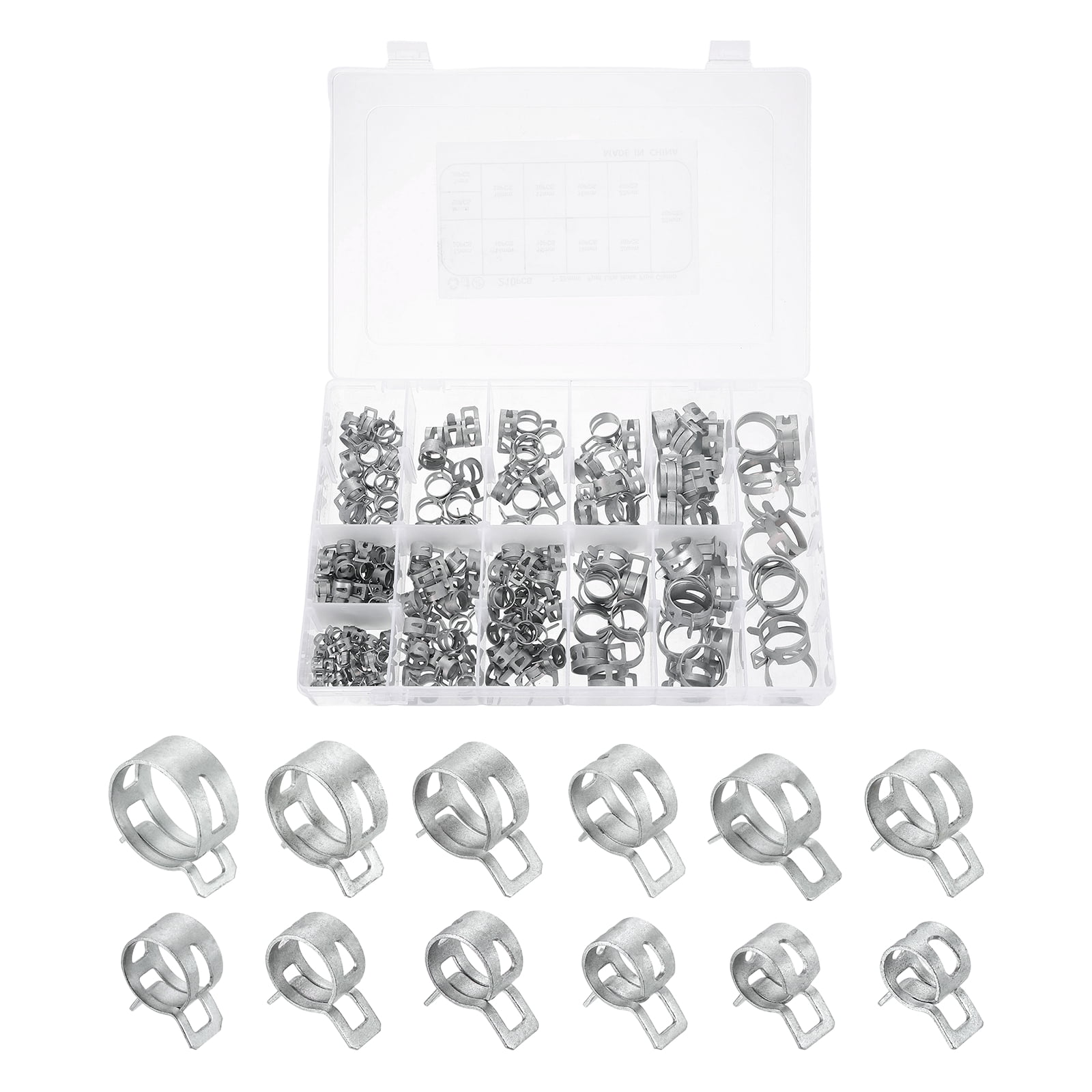 210pcs Spring Band Type Hose Clamps 7-25mm Silicone Vacuum Pipe Clip ...
