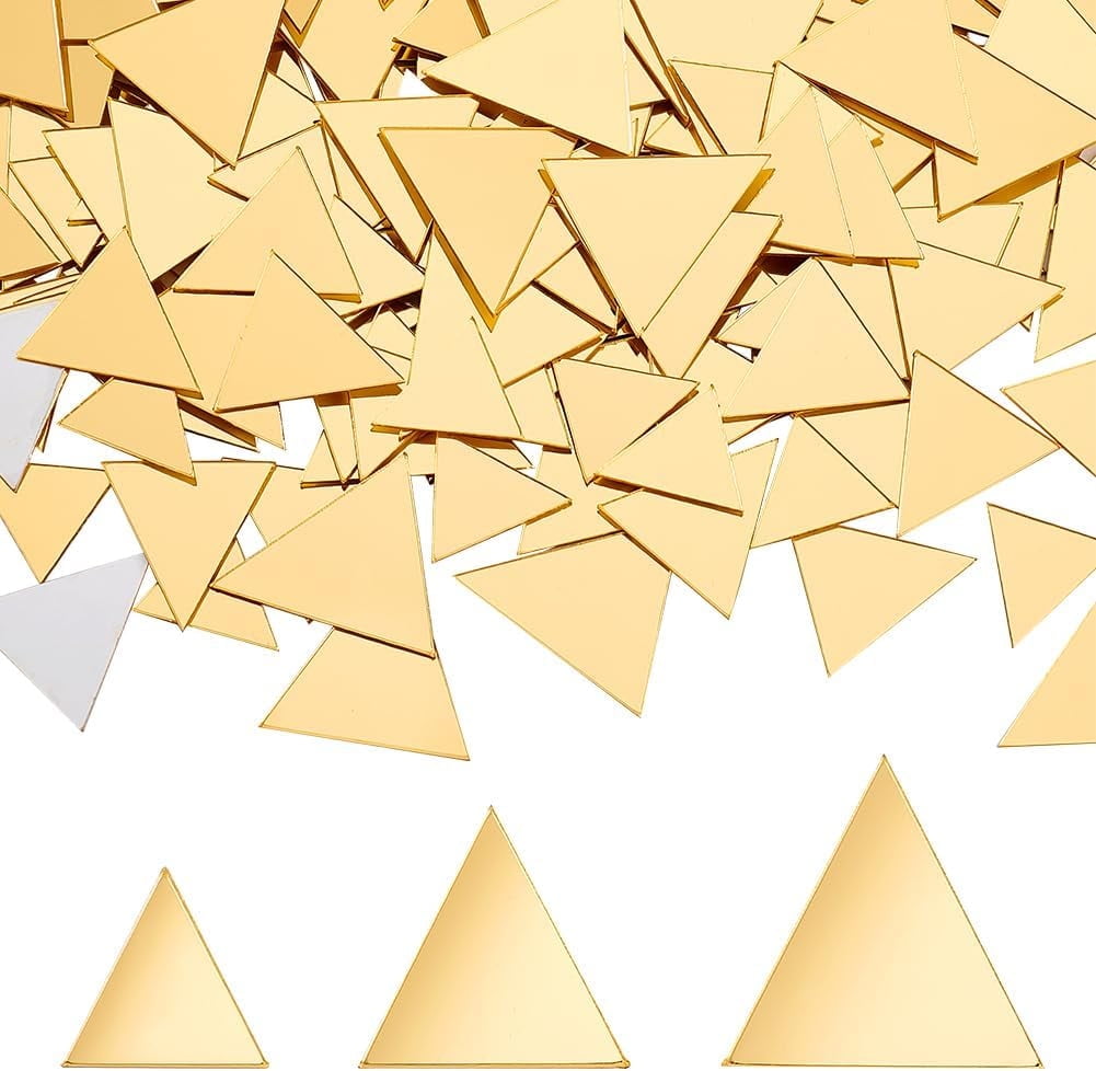 210pcs Triangle Mosaic Tiles Mini Mirror Tiles Self-Adhesive Decorative ...