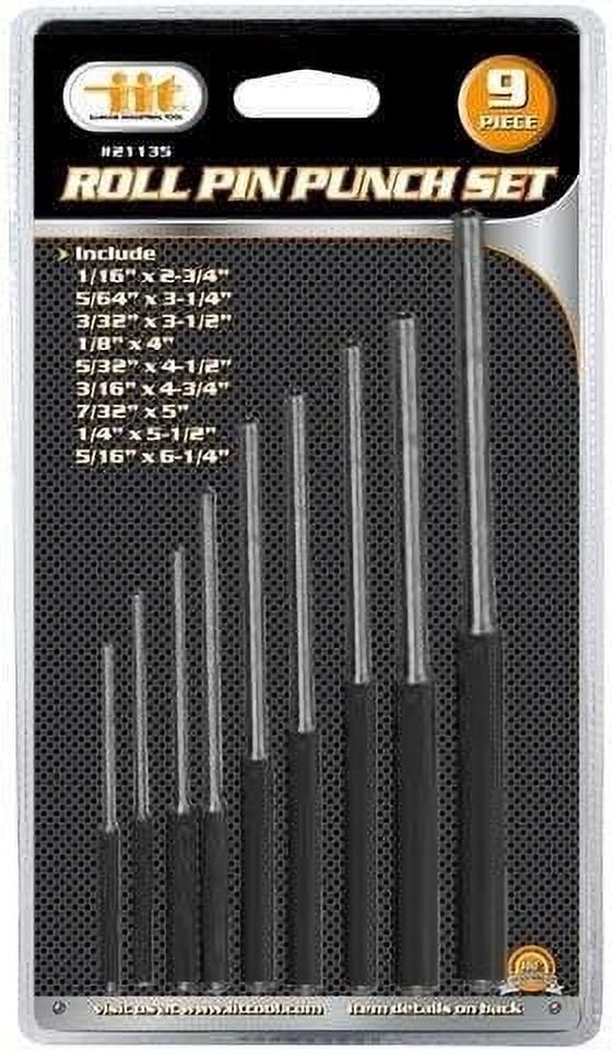 21135 Roll Pin Punch Set Punches Tools, 9 Piece - Walmart.com