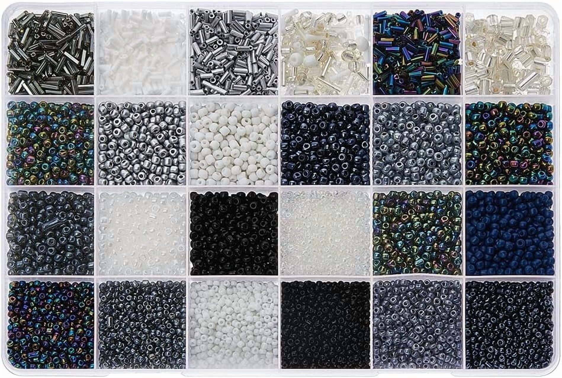 21140pcs Plastic Seed Beads Small Pony Bead Glass Bugle Beads Tube Bead ...
