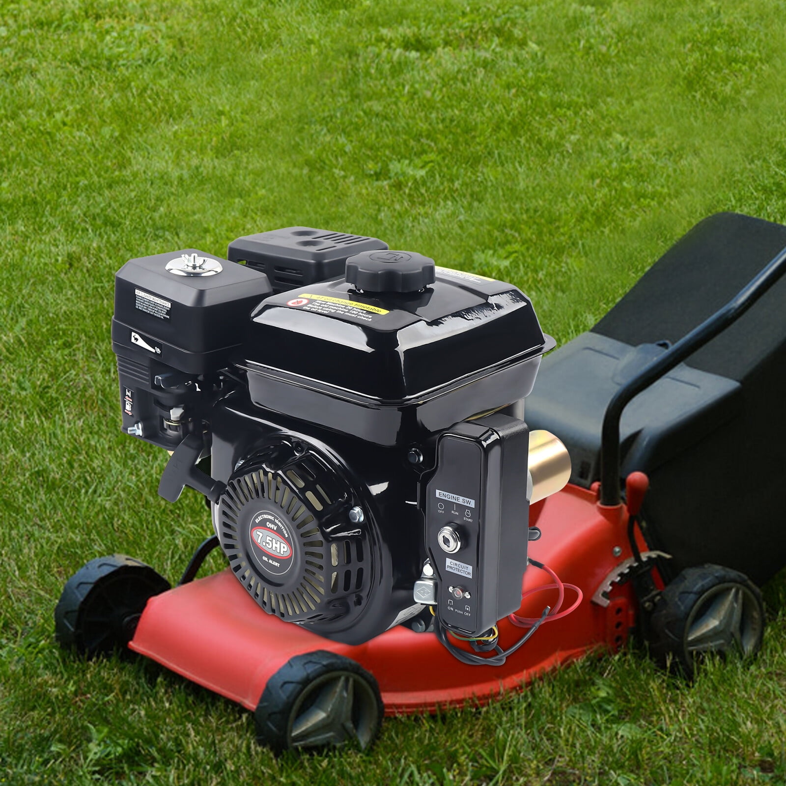 212 CC 4 Stroke Electric Start Go Kart Log Splitter Gas Power Engine ...