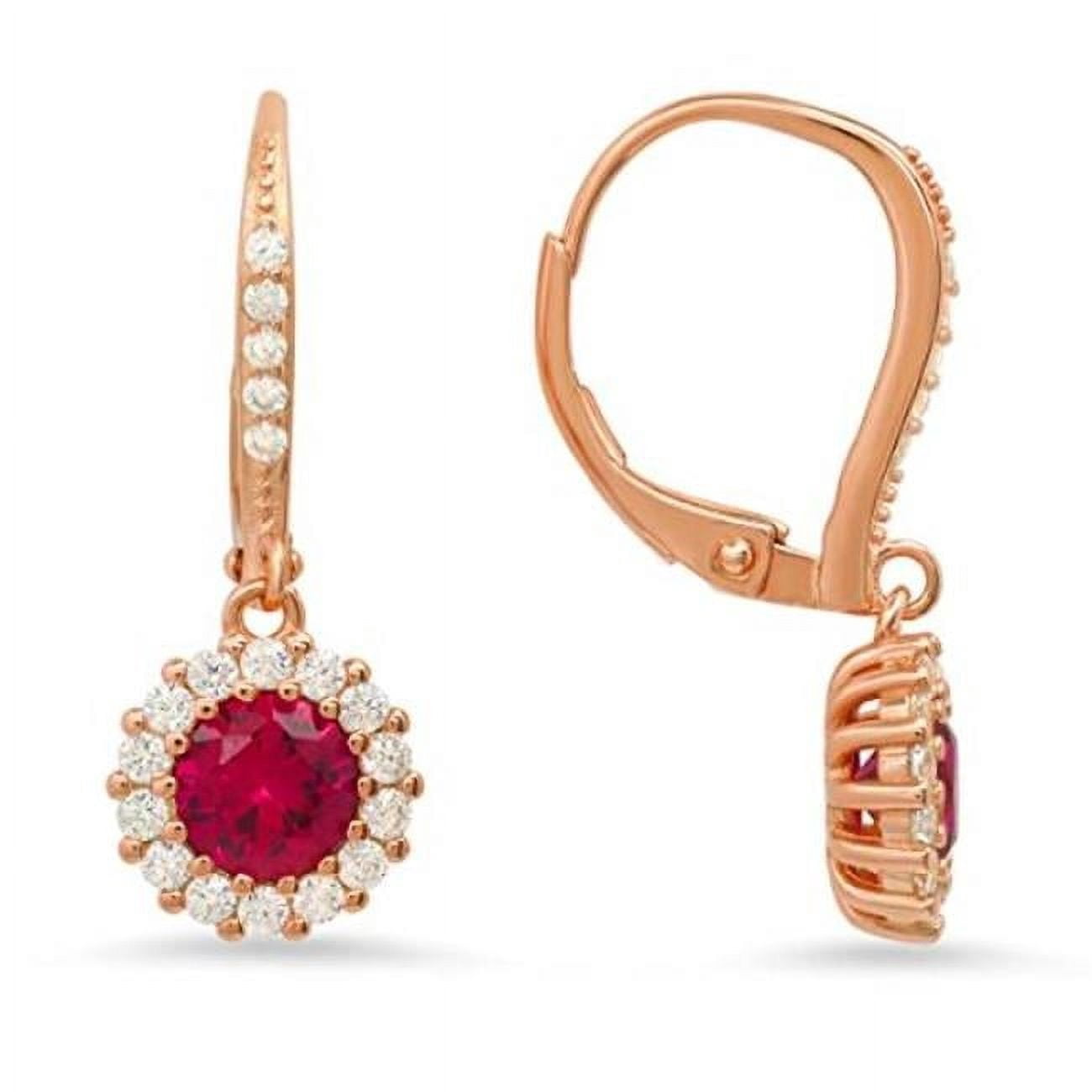 212 Main 04-029-DSE Womens 14K Rose Gold Over Silver Ruby Cubic ...