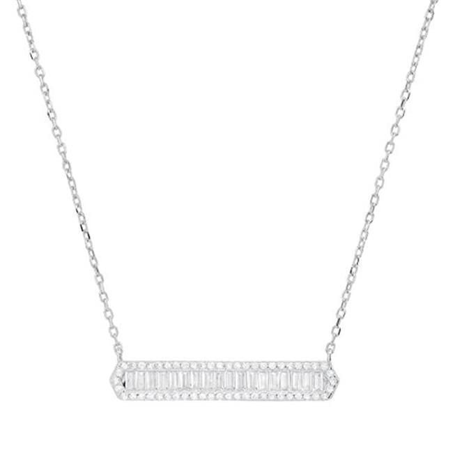 212 Main 04-115-DSN 18 in. Sterling Silver Baguette-Cut Cubic Zirconia ...