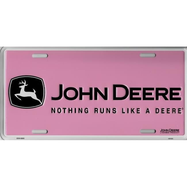 John Deere Pink Metal License Plate - Walmart.com