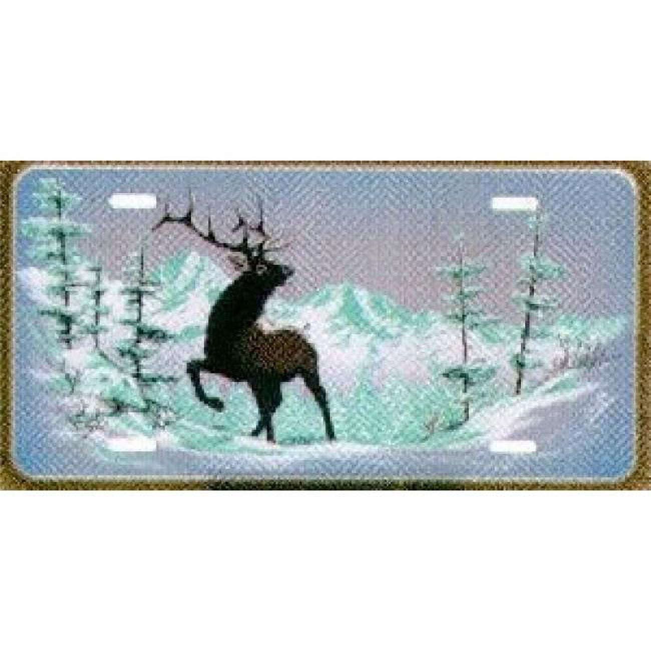 212 Main 2227F 6 x 12 in. Snowy Mountain Elk License Plate, Free ...
