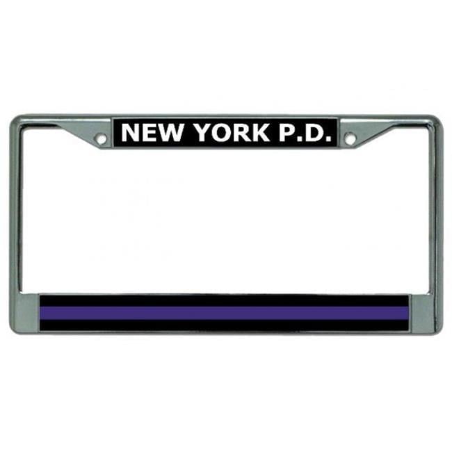 212 Main 6 x 12 in. New York P.D. Thin Blue Line Chrome License Plate ...