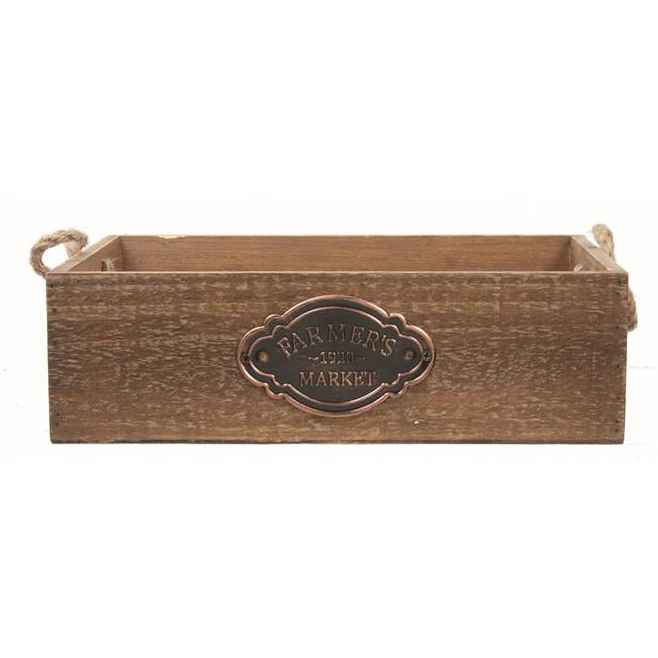 212 Main AI-2243FMC Farmers Market Sign on Brown Wood Box Planter ...
