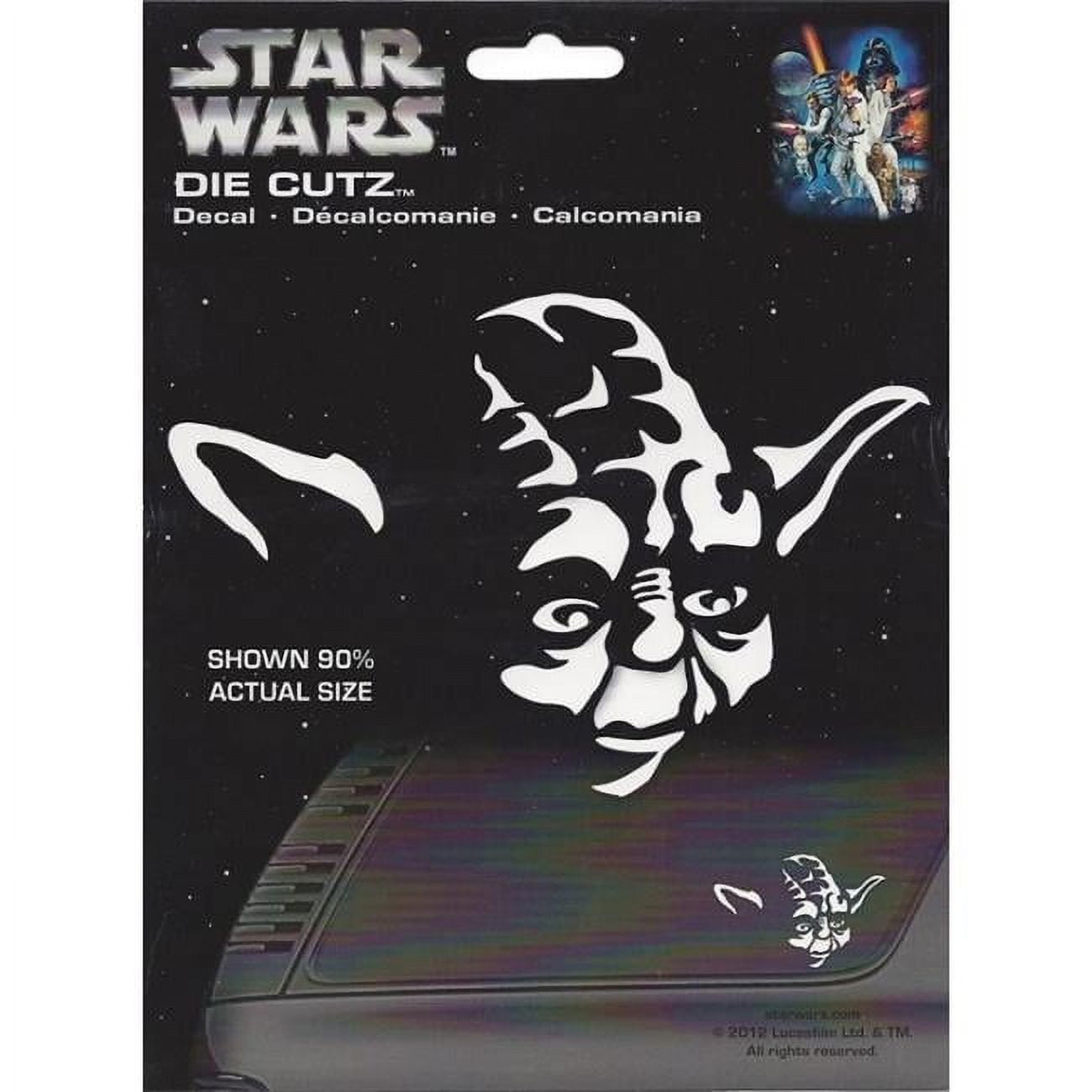 212 Main C3943 5.25 x 4.25 in. Star Wars Yoda White Die Cut Vinyl Decal ...
