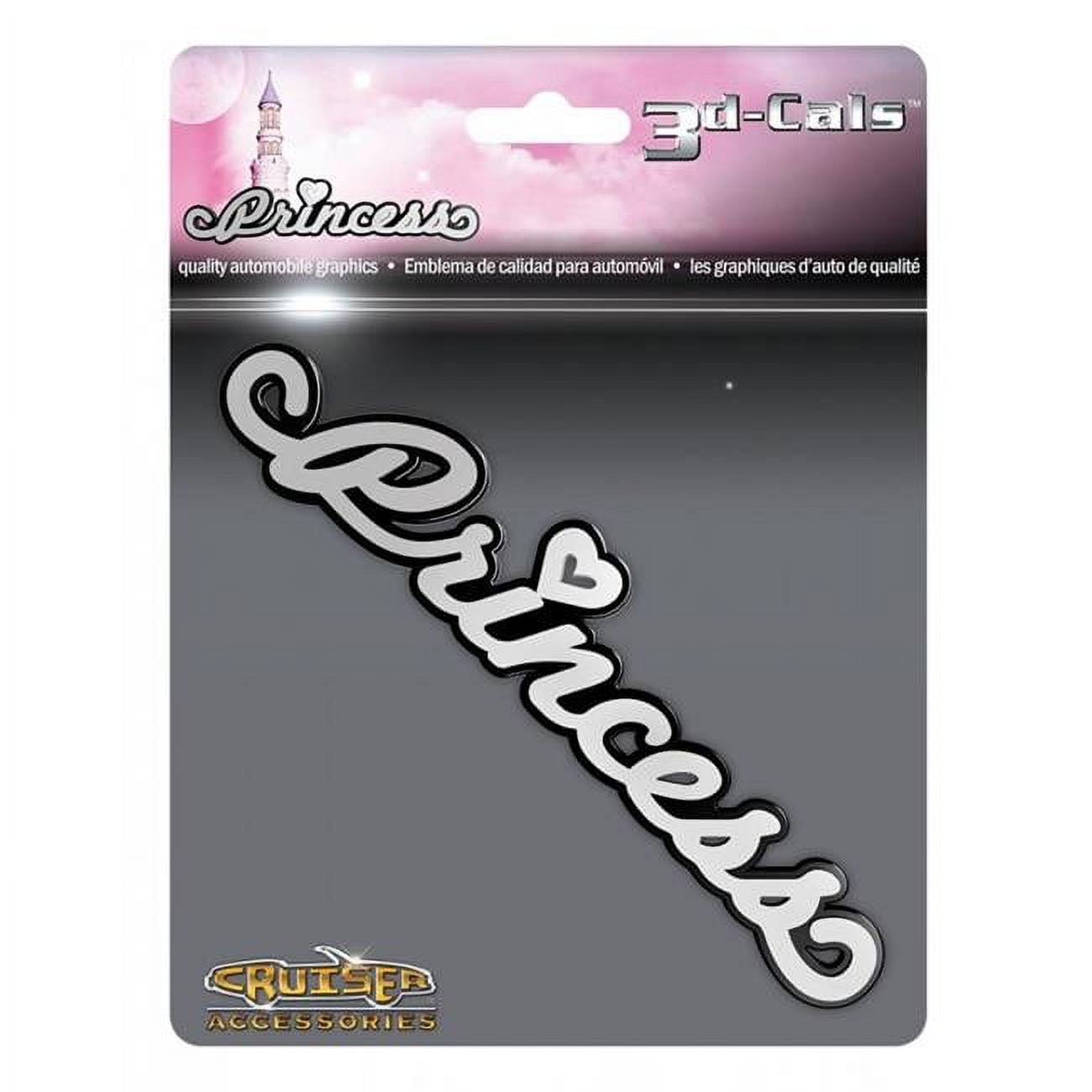 212 Main CA83453 1.5 x 7 in. 3D Cals Princess Chrome Plastic Decal ...