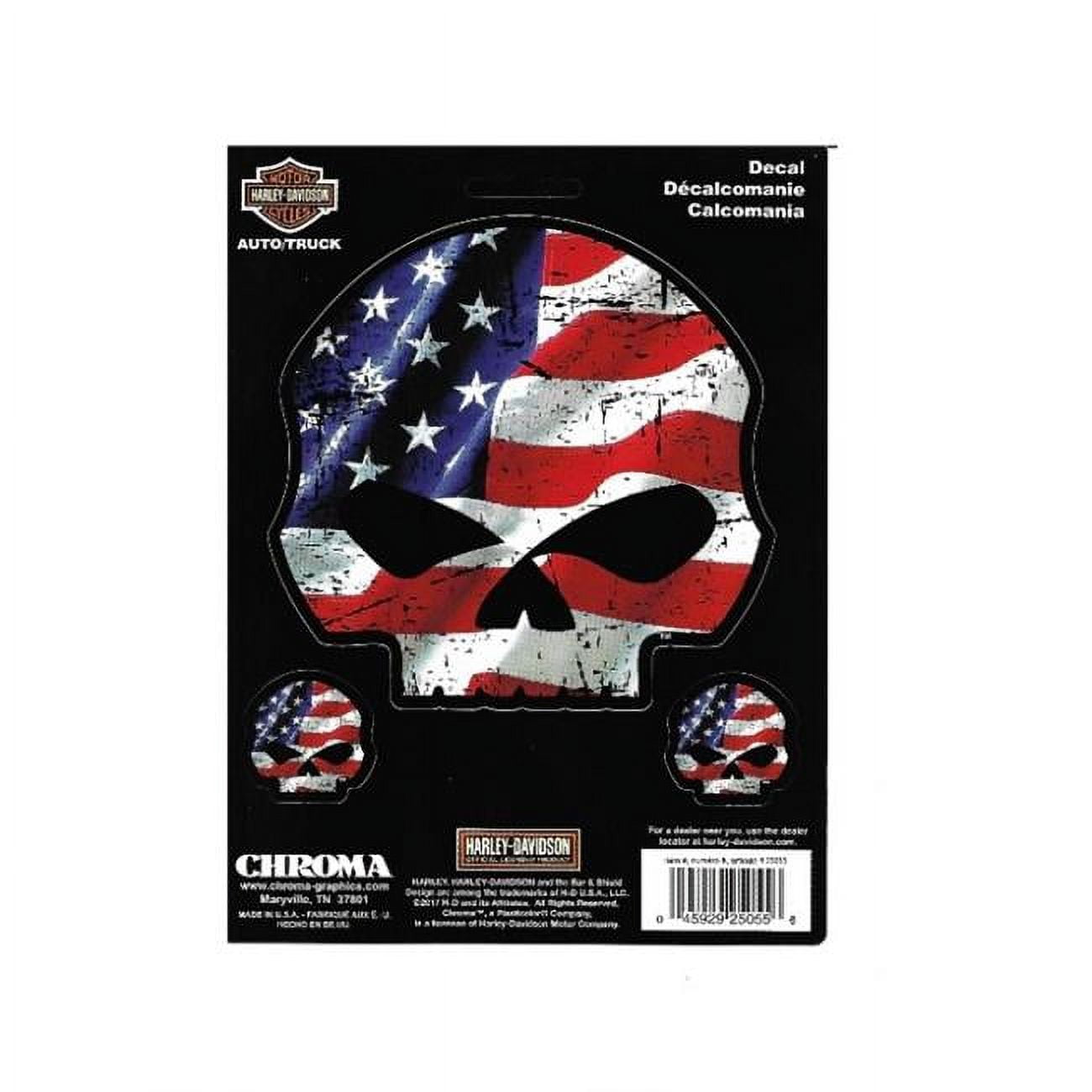 212 Main CG25055 5 x 5 in. Harley-Davidson American Flag Willie G ...