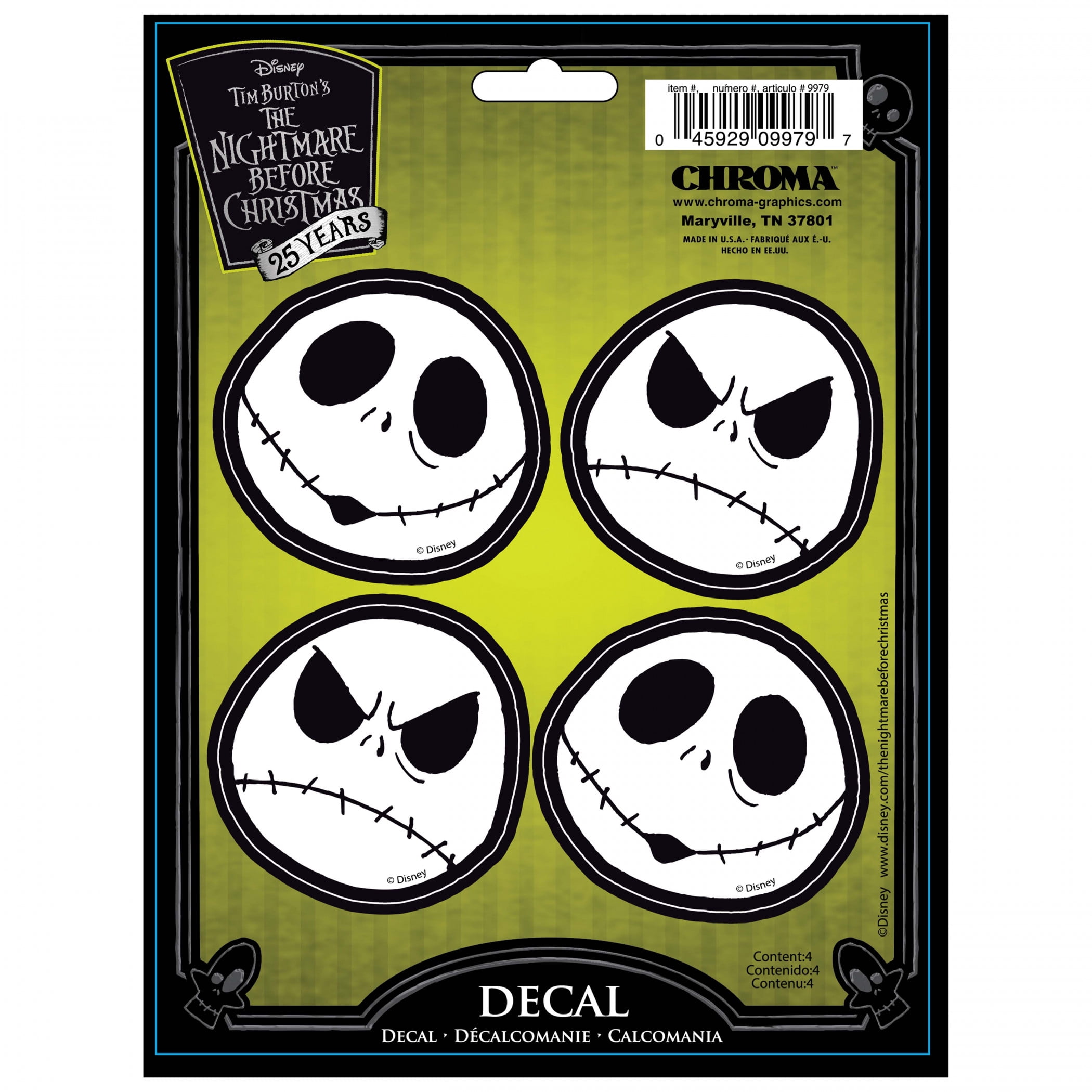 Officially Licensed Nightmare Before Christmas Jack Skellington 4pc ...