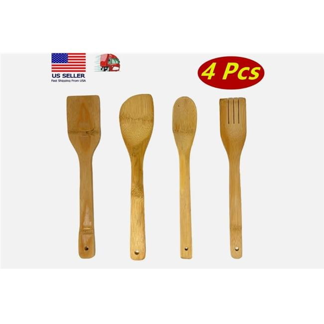 212 Main Cooking spoons wooden 4 Pc Wooden Spoon Spatula Bamboo Set ...