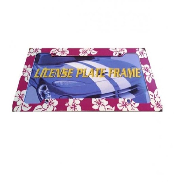 212 Main F2098 Tropical Flower Purple Plastic License Plate Frame ...
