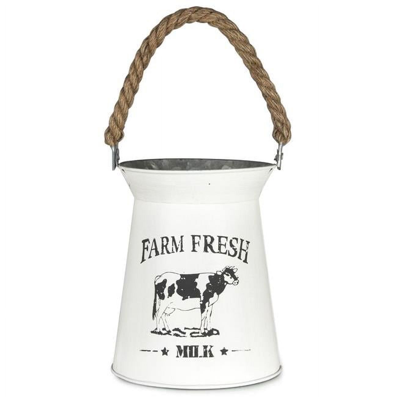 212 Main Farm Fresh Milk with Cow Design White Metal Jug - Walmart.com