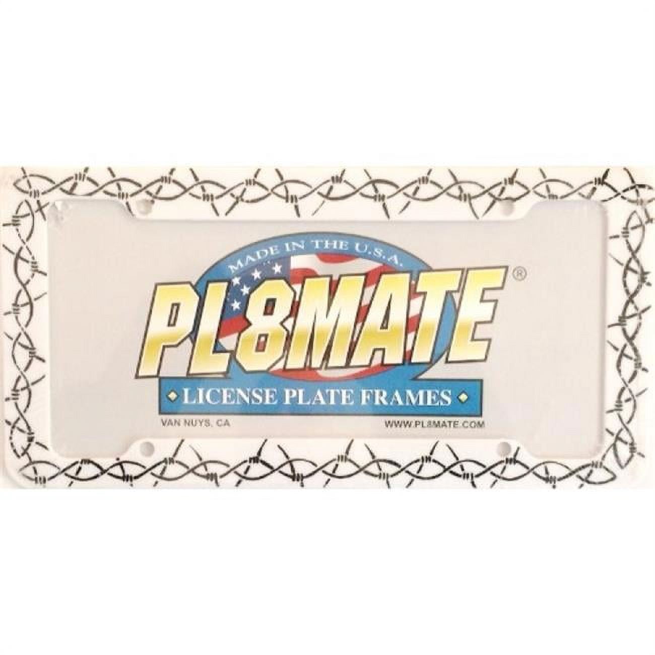 212 Main IMG3034 Barb Wire White Plastic License Plate Frame - Walmart.com