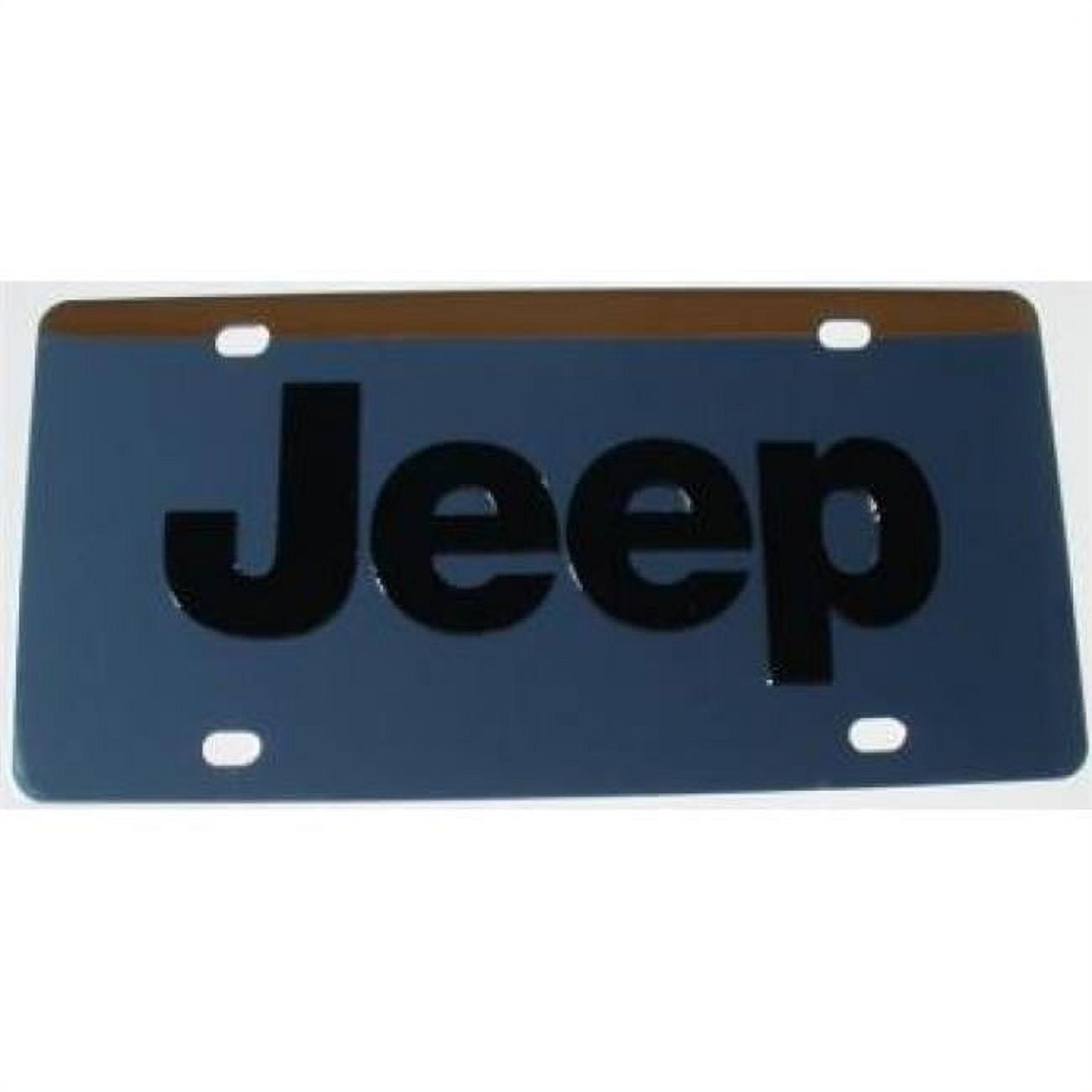 Jeep Black Logo Stainless Steel License Plate - Walmart.com