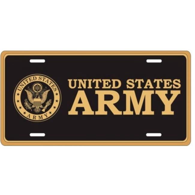 212 Main LA02 6 x 12 in. United States Army Crest in Gold on Black ...