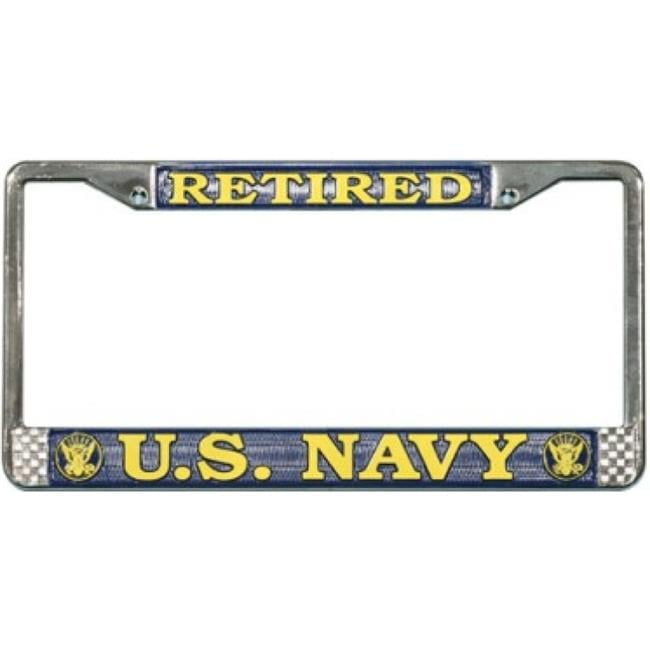 U.S. Navy Retired License Plate Frame Free Screw Caps Included ...