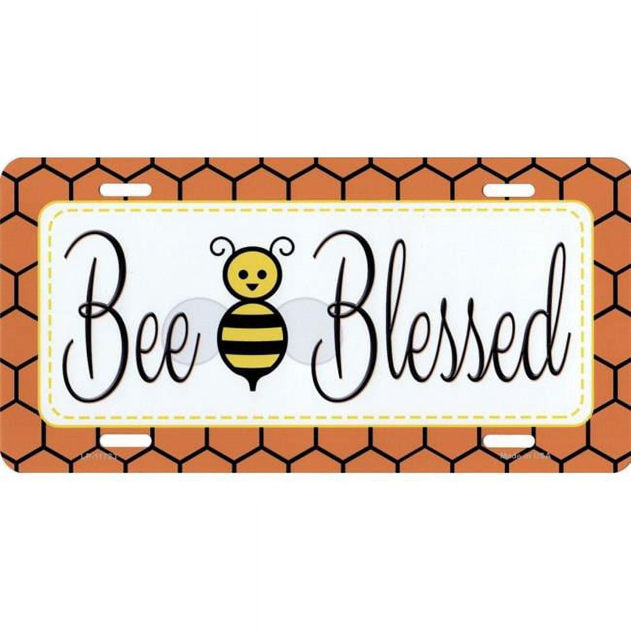 212 Main LP-11723 6 x 12 in. Bee Blessed Simple Metal License Plate ...