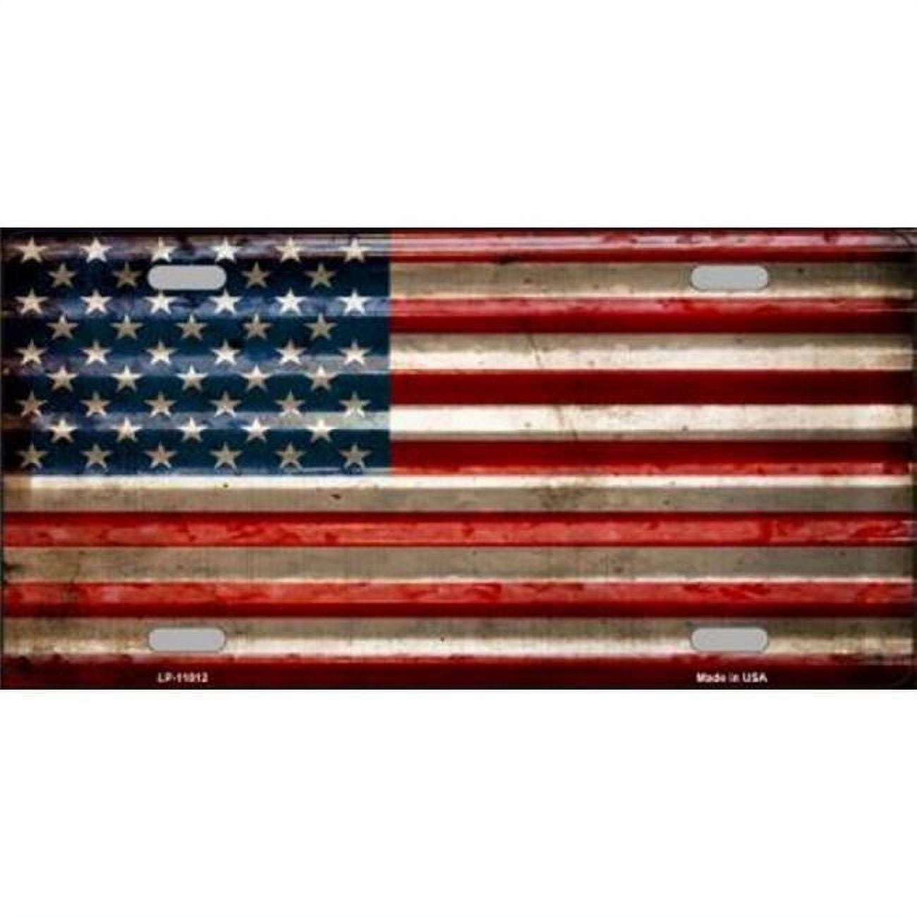 American Flag Corrugated Metal License Plate - Walmart.com