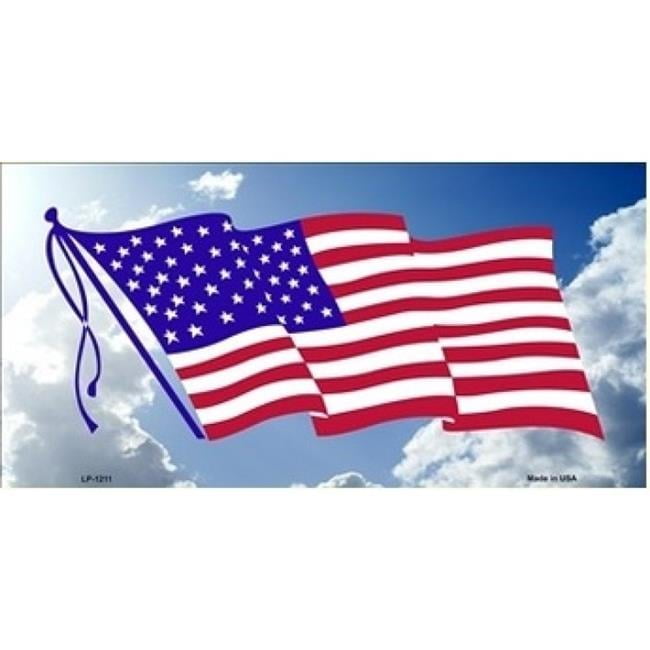 American Flag Cloud Background License Plate - Walmart.com