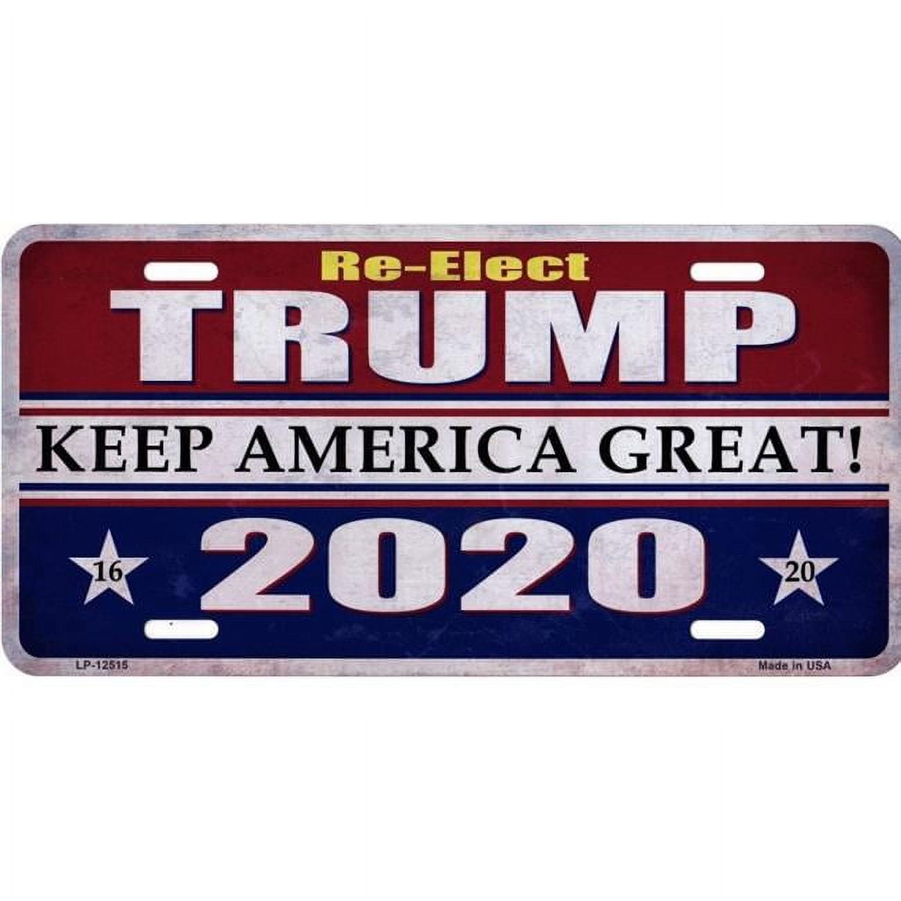 212 Main LP-12515 6 x 12 in. Re-Elect Trump 2020 Metal License Plate ...
