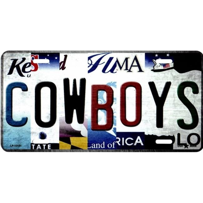 Cowboys Strip Art Metal License Plate - Walmart.com