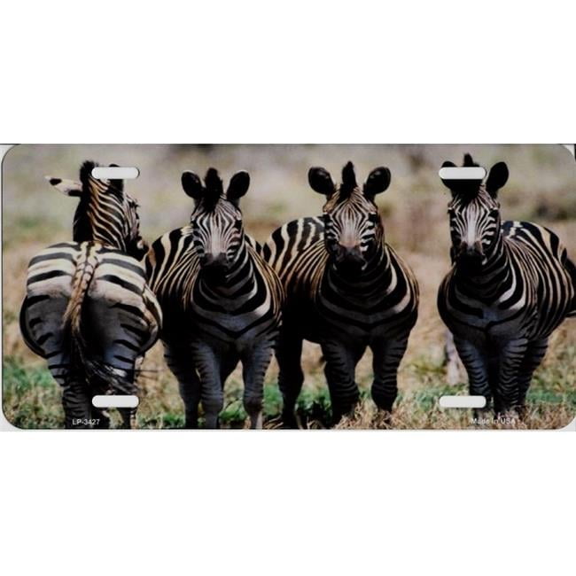 Zebra Dazzle Metal License Plate - Walmart.com