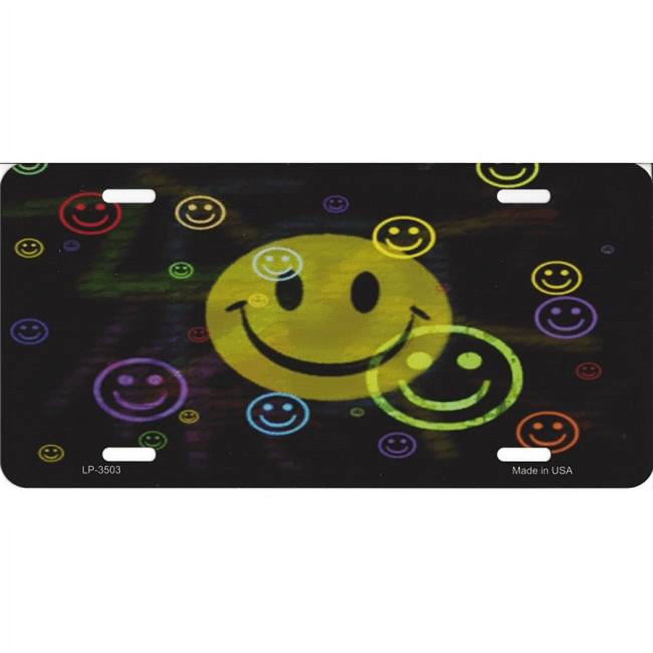 212 Main LP-3503 6 x 12 in. Multi Colored Smiley Metal License Plate ...