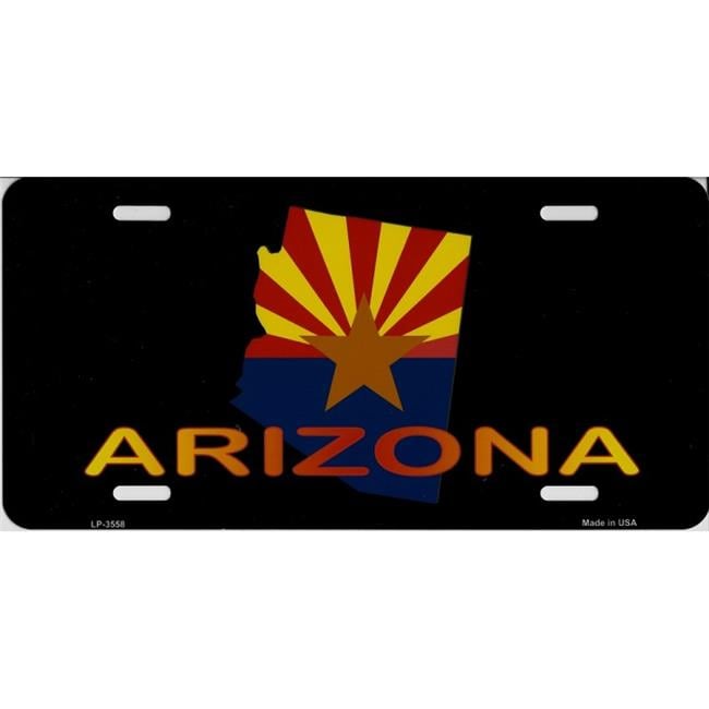 212 Main LP-3558 6 x 12 in. Arizona with State Flag Metal License Plate ...
