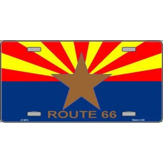 Arizona Sunburst Route 66 License Plate - Walmart.com