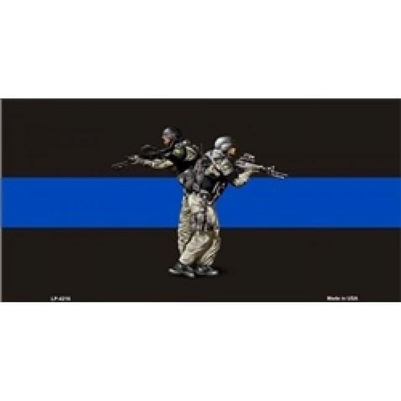 212 Main LP-4216 6 x 12 in. Blue Line Centered Swat License Plate ...