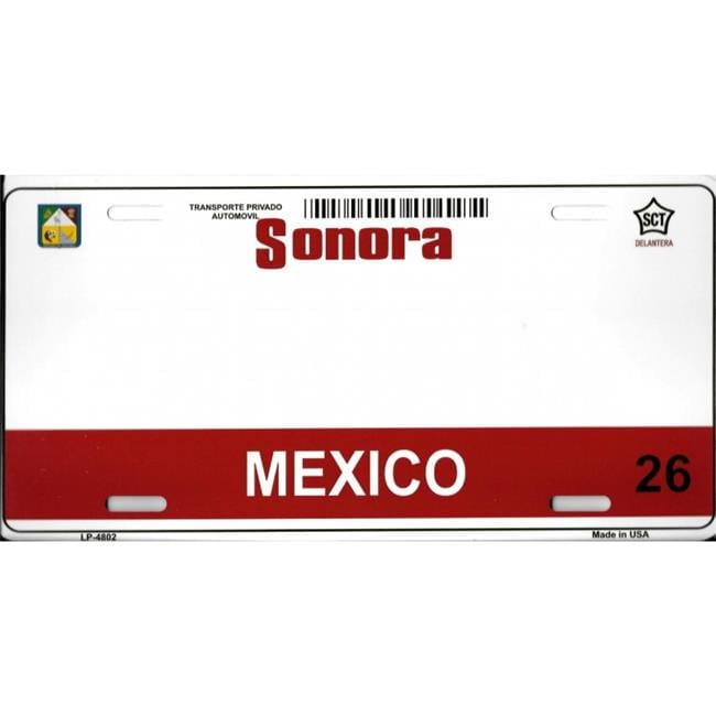 Sonora Mexico Blank Background Metal License Plate - Walmart.com