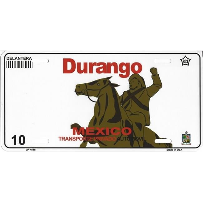 212 Main LP-4815 6 x 12 in. Durango Mexico Look a Like Metal License ...