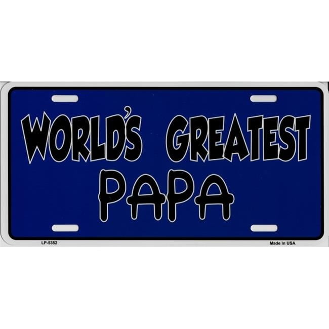 World's Greatest Papa Metal License Plate - Walmart.com