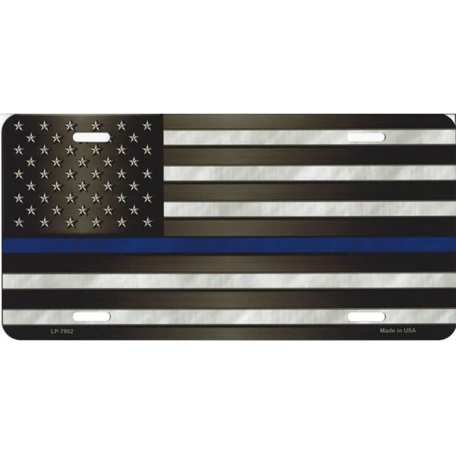 212 Main LP-7902 6 x 12 in. Police Officer Thin Blue Line on U.S. Flag ...