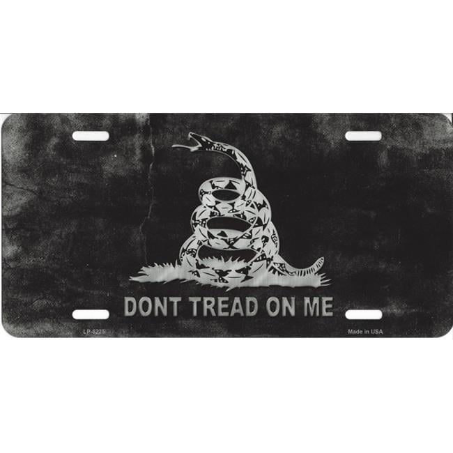 212 Main LP-8225 6 x 12 in. Gadsden Flag on Black Metal License Plate ...