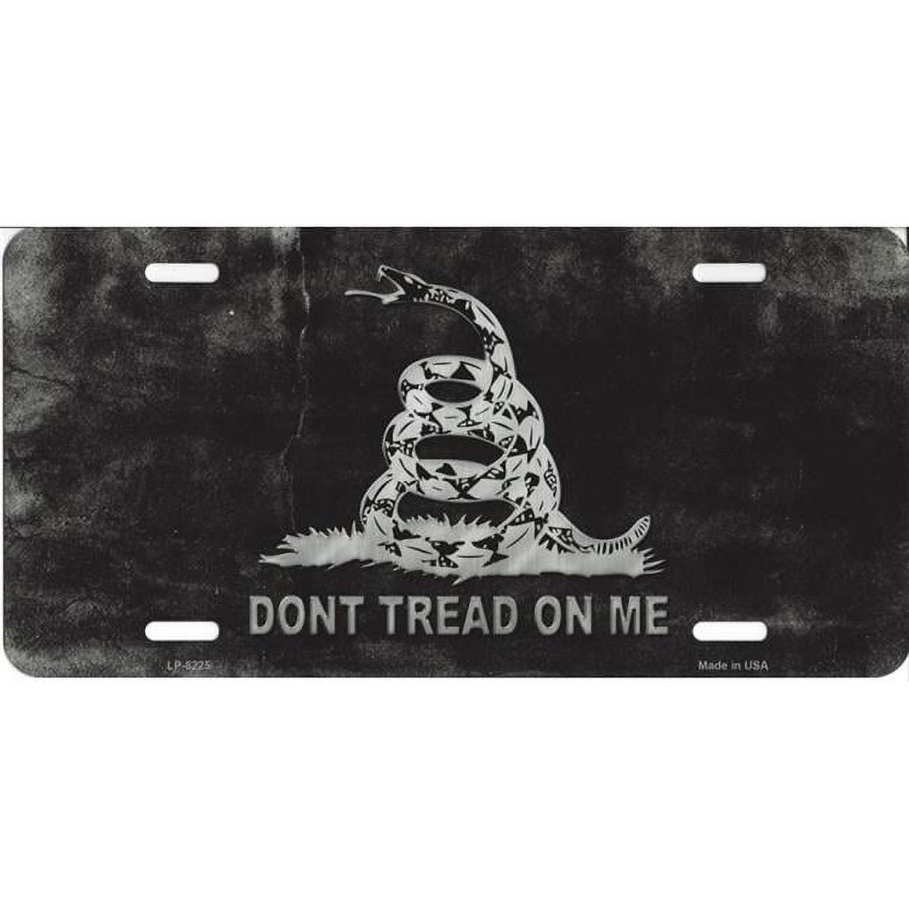 212 Main LP-8225 6 x 12 in. Gadsden Flag on Black Metal License Plate ...