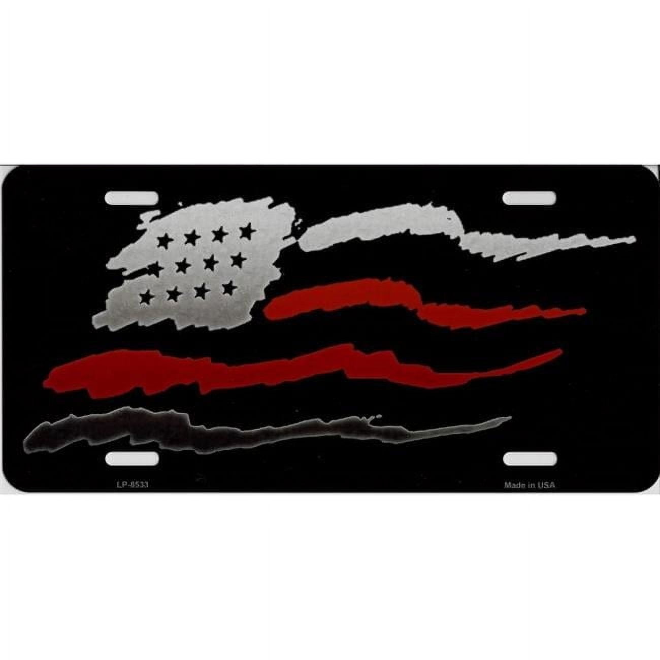 American Flag Red Stripe Metal License Plate - Walmart.com