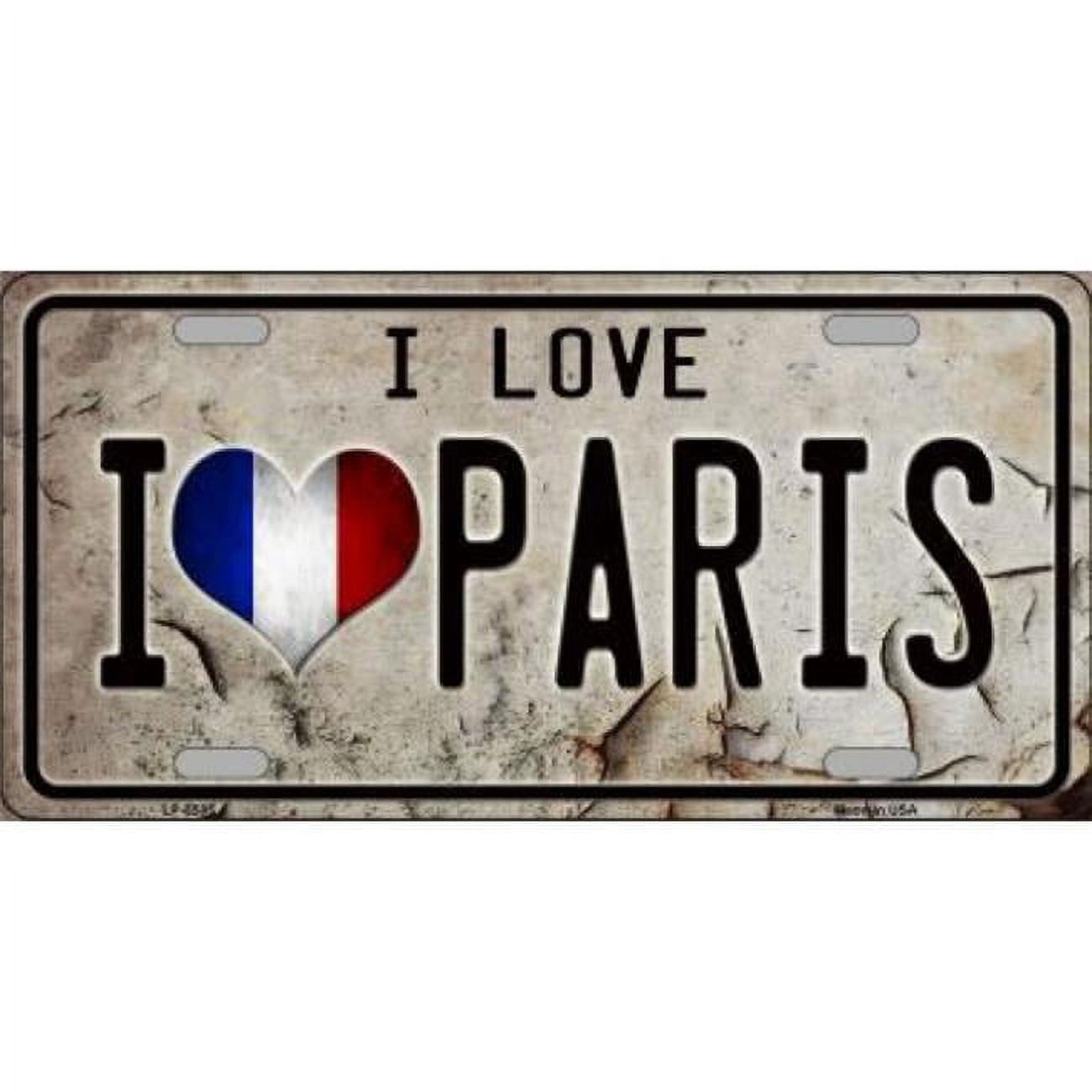212 Main LP-8585 6 x 12 in. I Love Paris Metal License Plate - Walmart.com