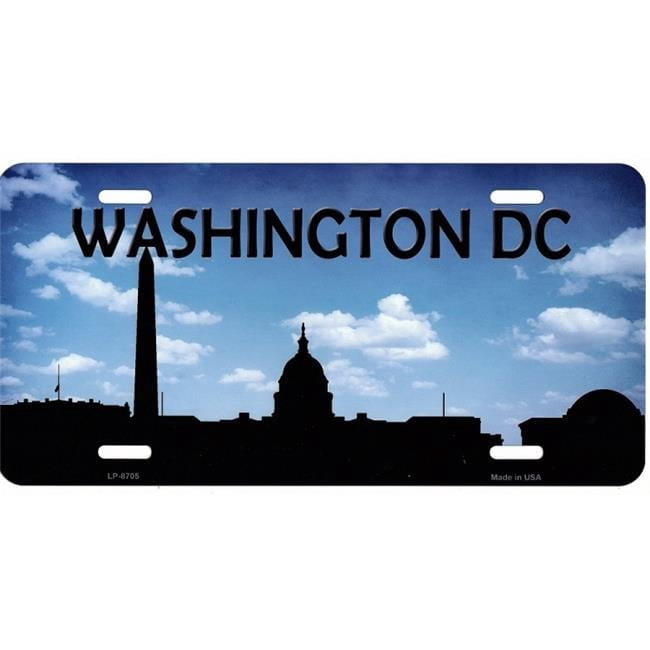 Washington DC Skyline Silhouette Metal License Plate - Walmart.com
