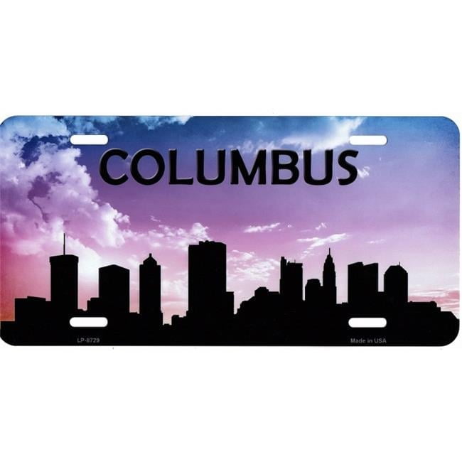 Columbus Skyline Silhouette Metal License Plate - Walmart.com