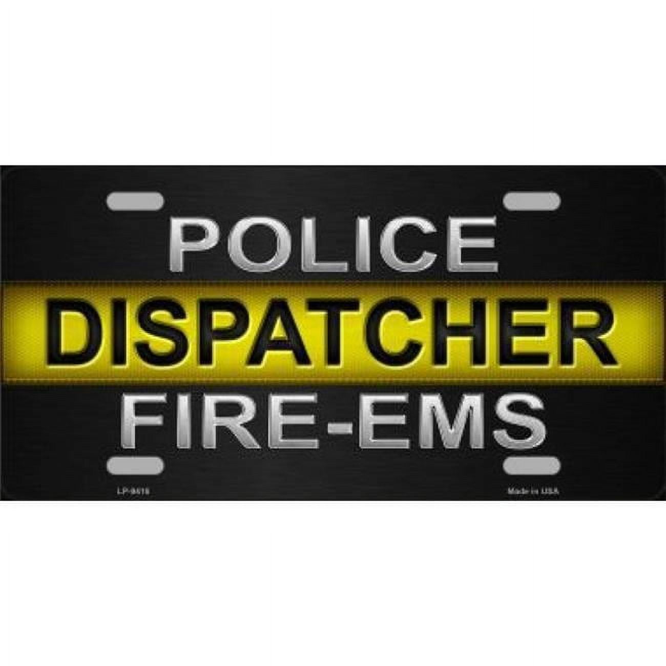 Police Dispatcher Fire- EMS Yellow Line Metal License Plate - Walmart.com