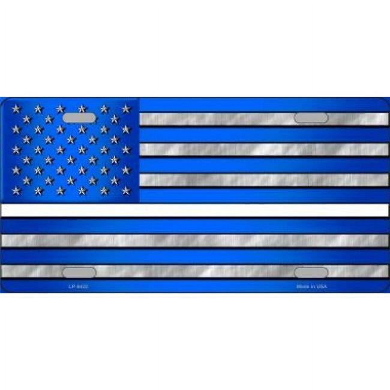 Blue American Flag Thin White Line Metal License Plate - Walmart.com