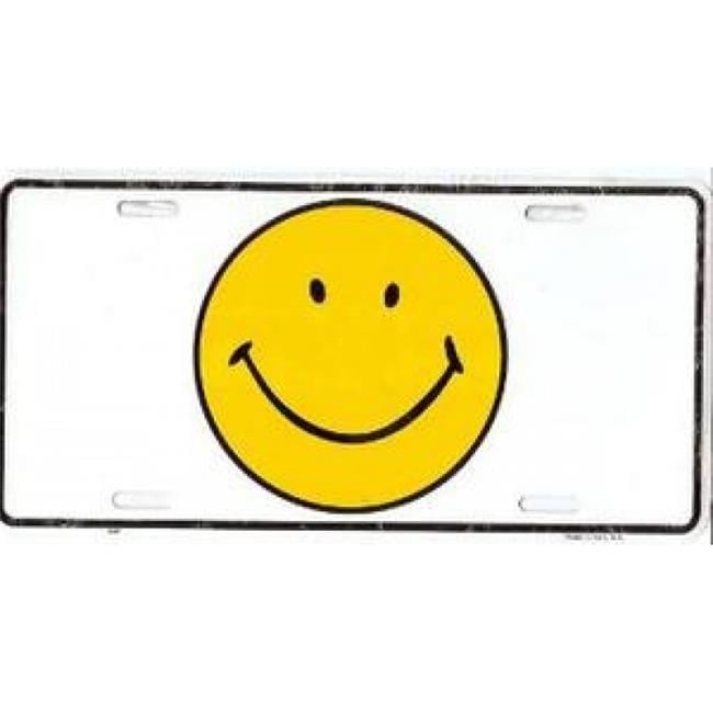 Smiley Face on White License Plate - Walmart.com