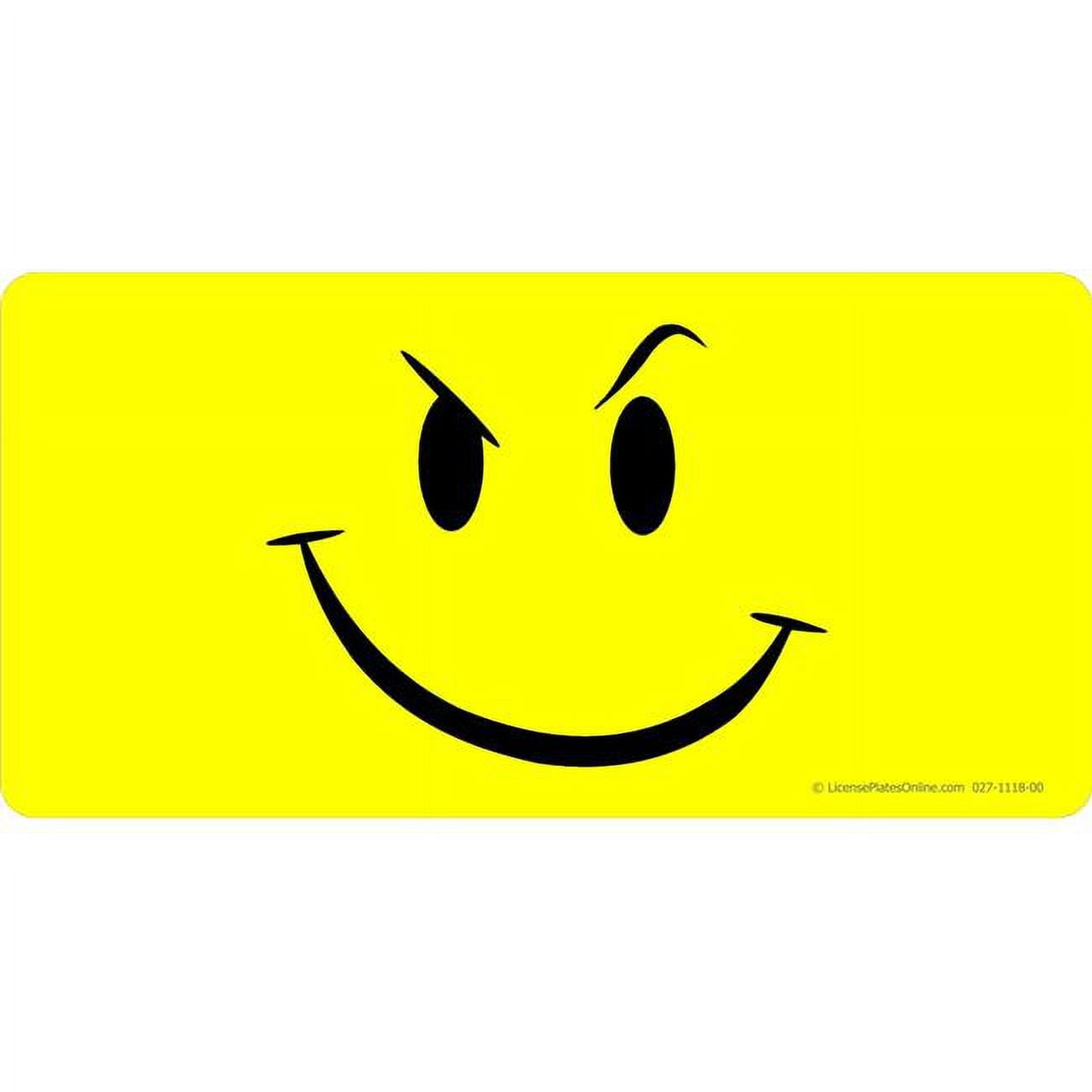 212 Main LPO1484 Smirk Face on Yellow Photo License Plate - Walmart.com