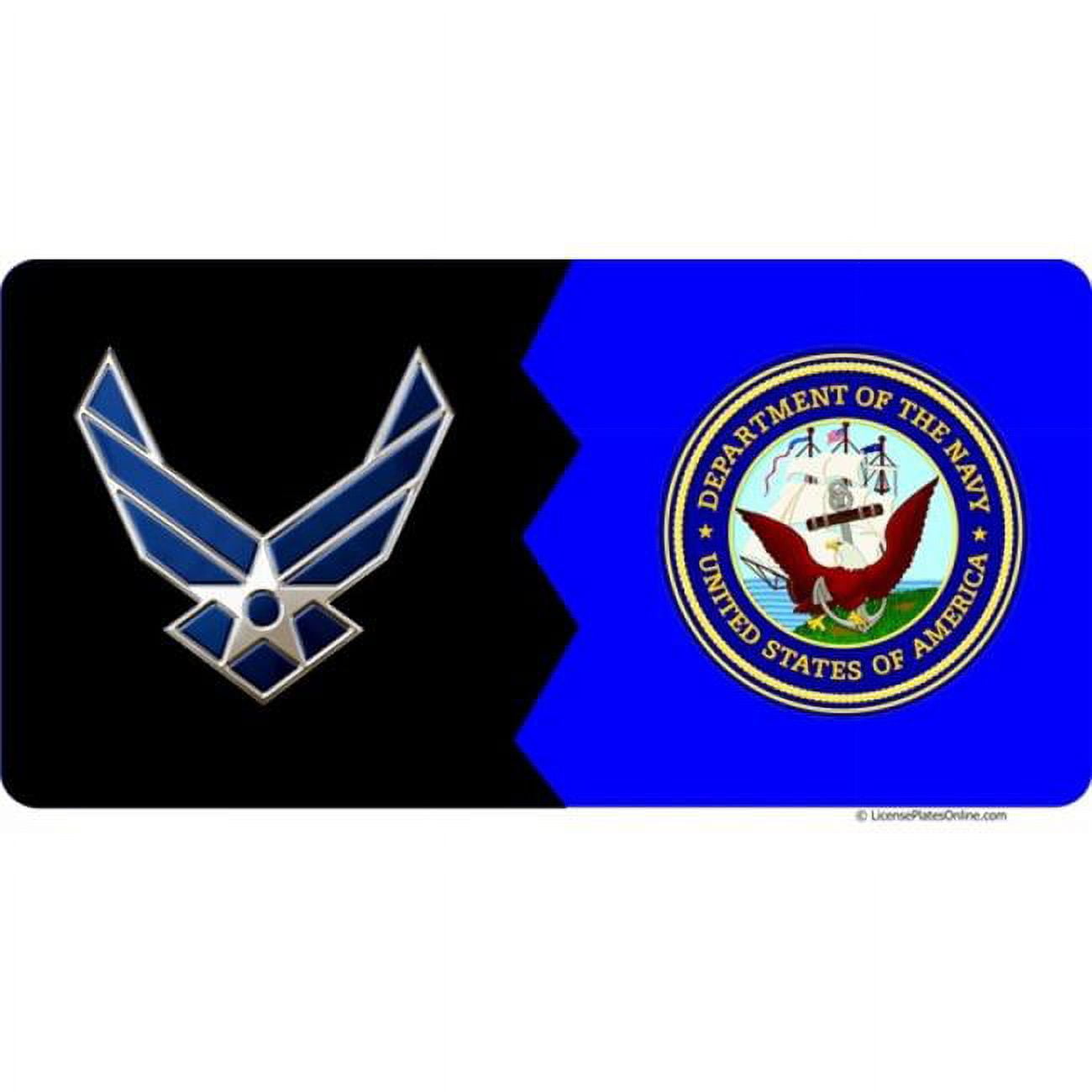 212 Main LPO1609 Air Force & Navy House Divided Photo License Plate ...