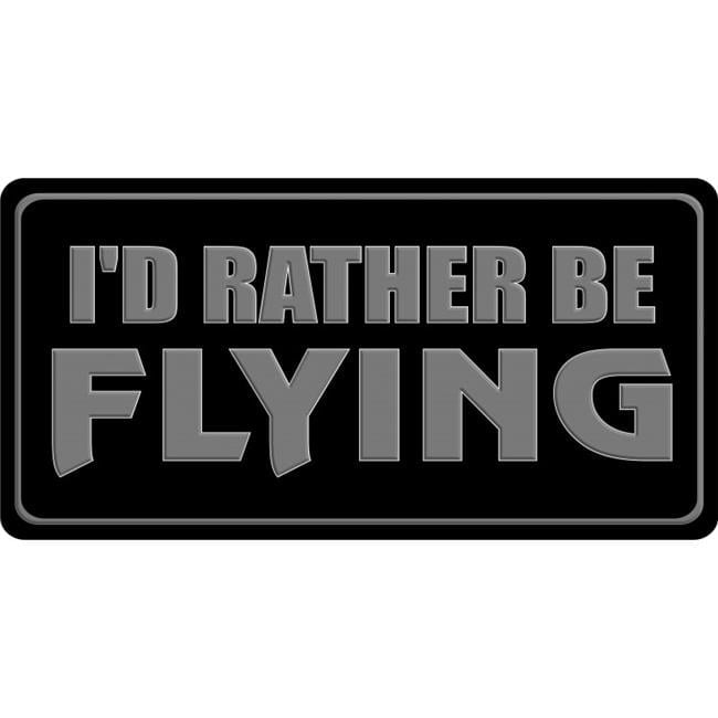 I'd Rather Be Flying Black Photo License Plate - Walmart.com